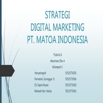 Digital marketing matoa indonesia | PPTX