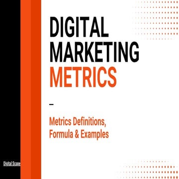 Digital marketing metrics every one must know in 2024 | PDF