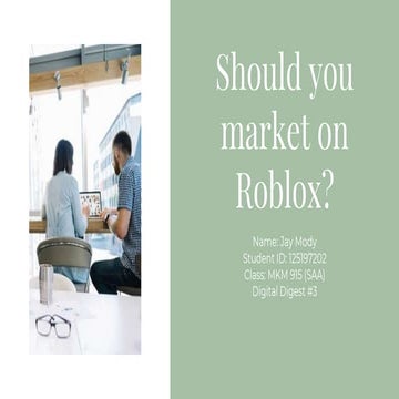Digital marketing on roblox digital digest #3 | PPSX