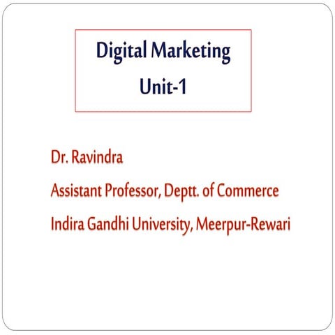 Digital marketing ppt 1 unit | PPTX