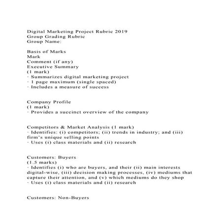 Digital Marketing Project Rubric 2019Group Grading RubricGroup.docx