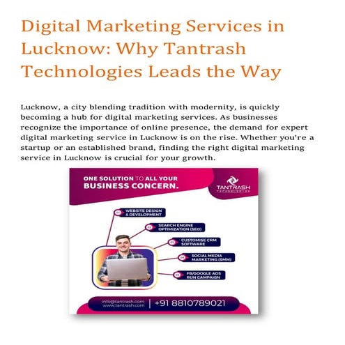 Digital Marketing Service In Lucknow- Tantrash Technologies | PDF