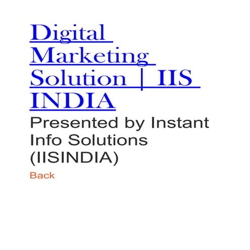 Digital Marketing Solution | IIS INDIA | DOCX