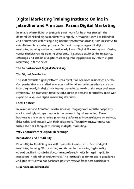 digital marketing course | PDF