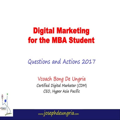 Digital Marketing for the Ateneo MBA Student | PDF