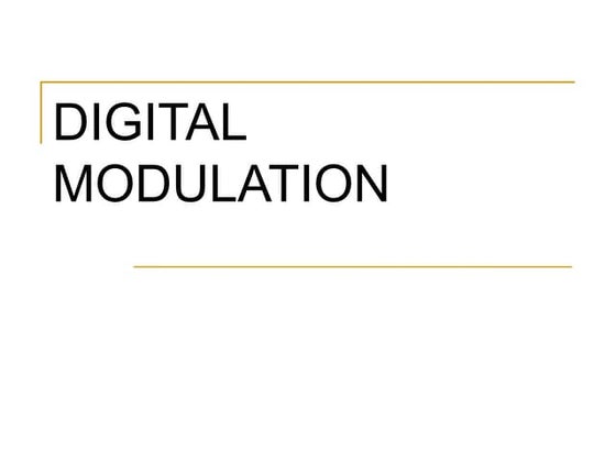 Digital Modulation Techniques Ppt