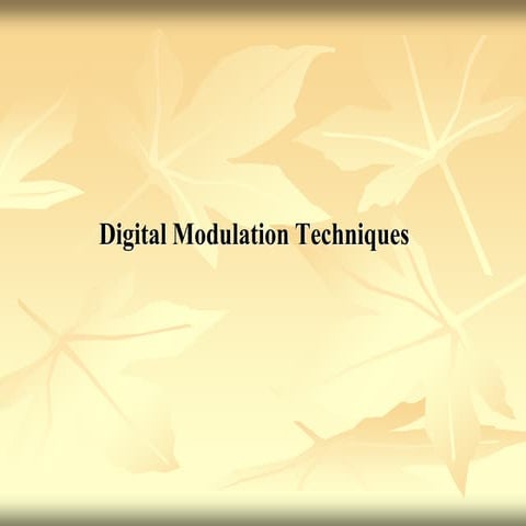 Digital Modulation and various technique | PPT