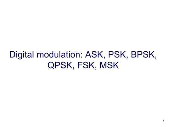 ASK, FSK, PSK Modulation Techniques in Detail | PPT