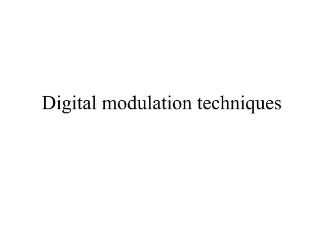 Digital modulation techniques... | PPTX