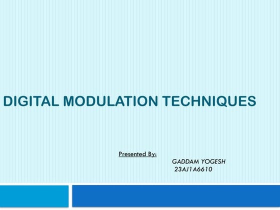 Digital Modulation Techniques Ppt