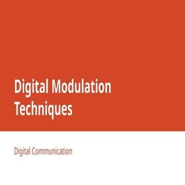 Digital Modulation Techniques details present | PPTX