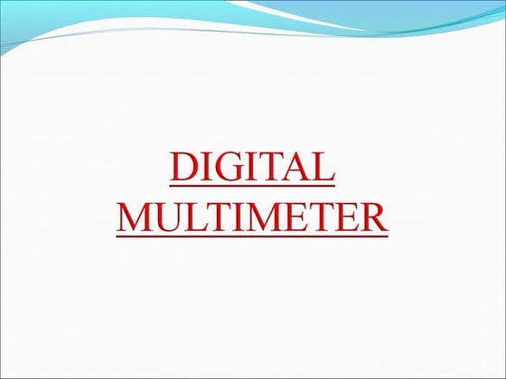 Multimeter basics | PDF