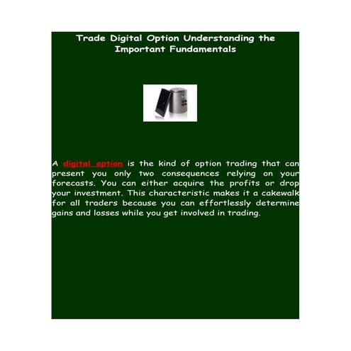 Digital option | DOC | Business | Business and Finance