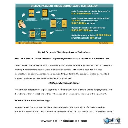 Digital payments rides sound wave technology | DOCX