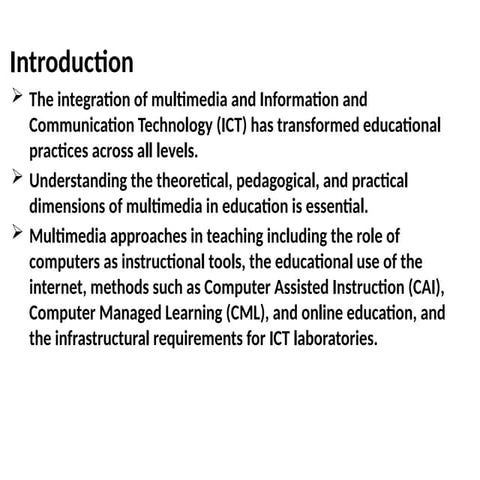 Integrating Multimedia and ICT in Modern Education: Theories, Tools ...