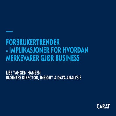 Nordic consumer trends 2016 | PPT