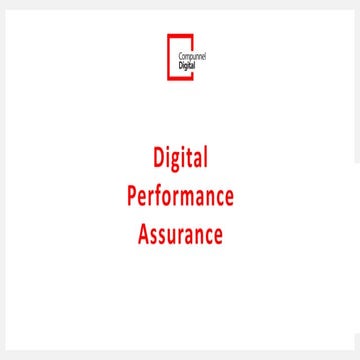 Digital Performance Assurance for Quality Engineering | PPTX