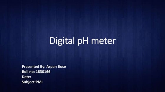 Comprehensive Guide on pH Meter – Principle, Types, Diagram & Uses | PDF