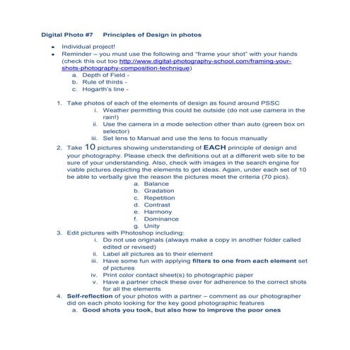Digital Photo#7 Principles In Photography | DOCX