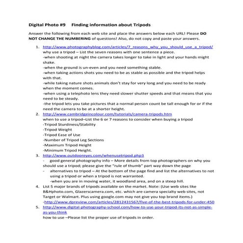 Digital Photo#9 Tripodsnew | DOCX