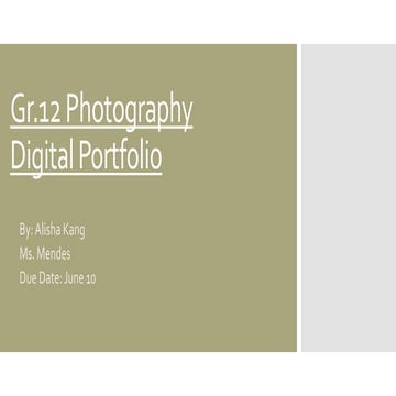 Digital photography portfolio summative | PPTX