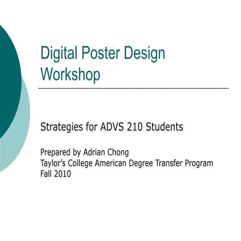 Digital Poster Design Workshop | PPT