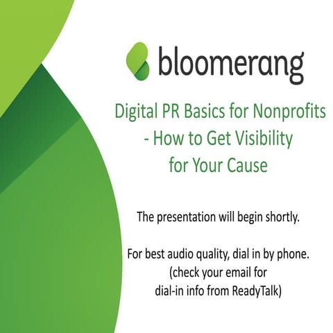 Digital PR Basics for Nonprofits - How to Get Visibility for Your Cause | PPT