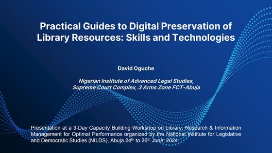Digital preservation | PPT | Data Storage and Warehousing | Computing