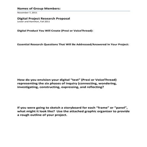 Digital project research proposal | PDF