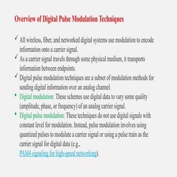 Digital Pulse Modulation Techniques Pptx