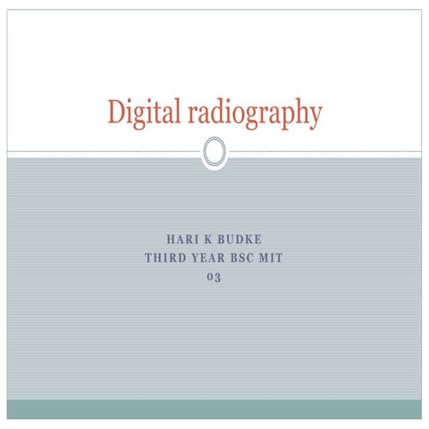 Digital radiography | PPTX