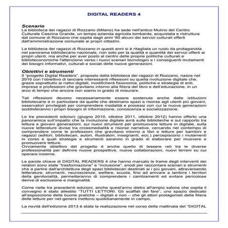 Digital readers4 il progetto | PDF