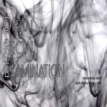 Digital Rectal Examination for Surgical Trainees | PPT