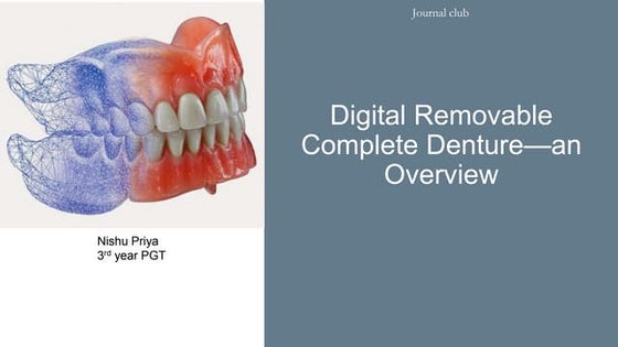 Design and fabrication of complete dentures using cad | PPT