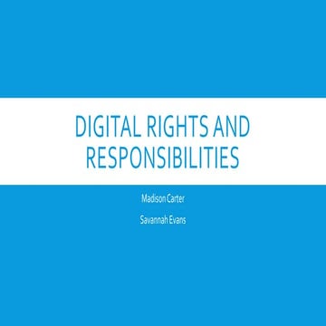 Digital rights and responsibilities ppt | PPTX