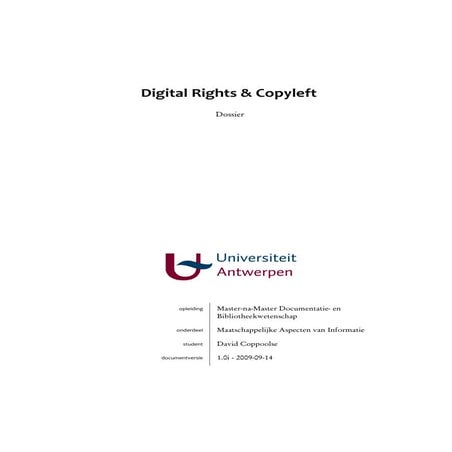 Digital Rights & Copyleft (Dossier) | PDF