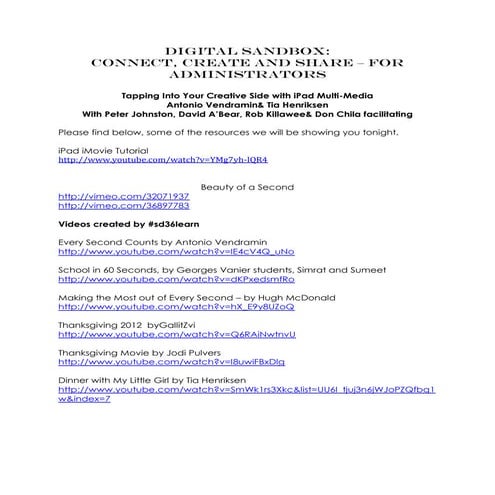 Digital sandbox imovie | DOCX