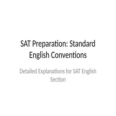 Mastering SAT Reading & Writing: Standard English Conventions Explained ...