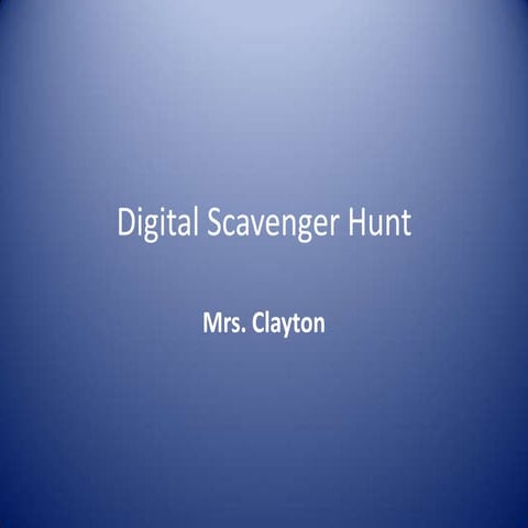 Digital scavenger hunt | PPTX