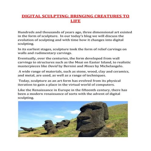 DIGITAL SCULPTING: BRINGING CREATURES TO LIFE | PDF