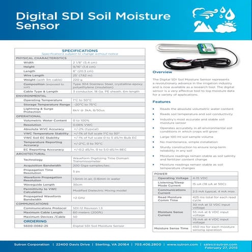 Digital sdi soil moisture sensor | PDF