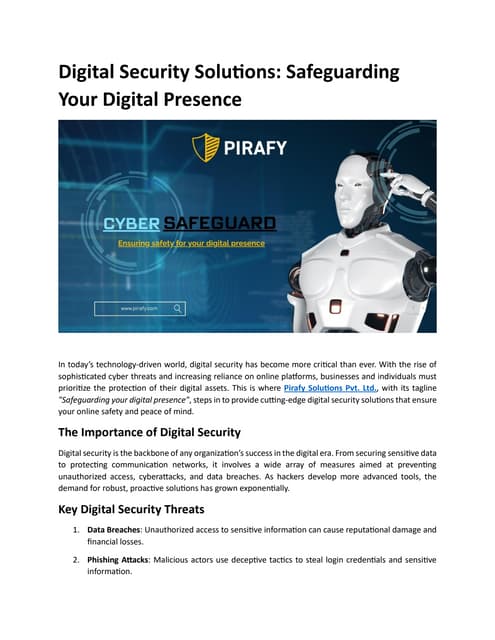 Digital Security Solutions: Safeguarding Your Digital Presence | PDF Digital Security Solutions: Safeguarding Your Digital Presence | PDF