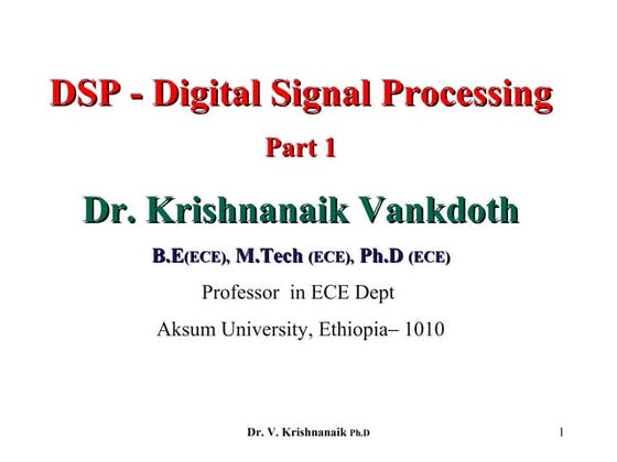 Multirate Digital Signal Processing Ppt