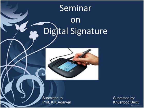 Digital signature(Cryptography) | PPT