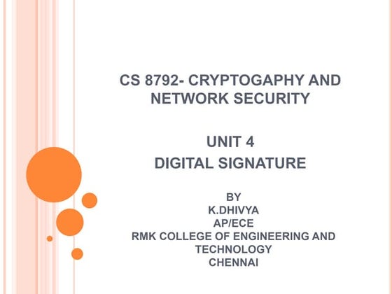 Digital signature(Cryptography) | PPT
