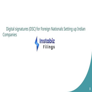 Foreign Nationals: Get Your Digital Signature in India | PPTX
