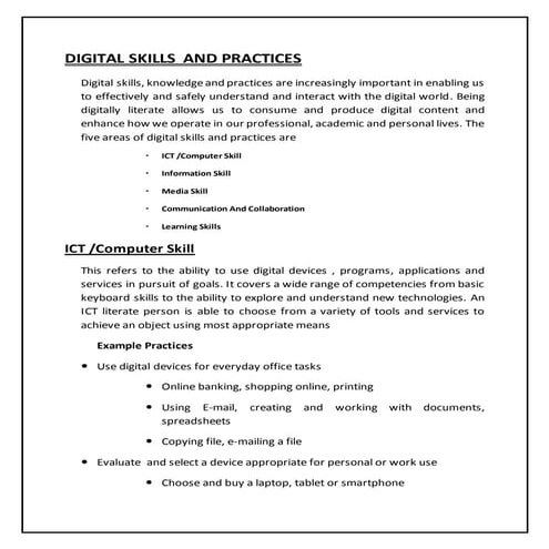 Digital skills and practices | DOCX