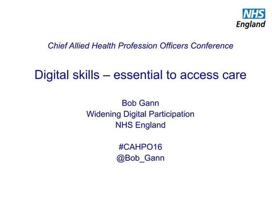 CAHPO 2016. Workshop 1: Nicholas Woznitza | PPTX | Medical Tests ...