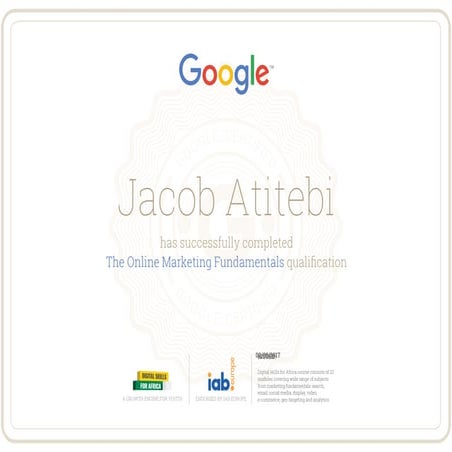 Digital Skills for Africa Certificate of Online Proficiency. | PDF