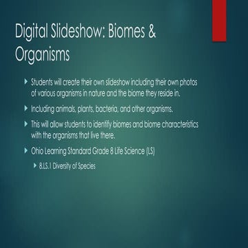Digital Slideshow Assignment Biomes and Organisms | PPTX